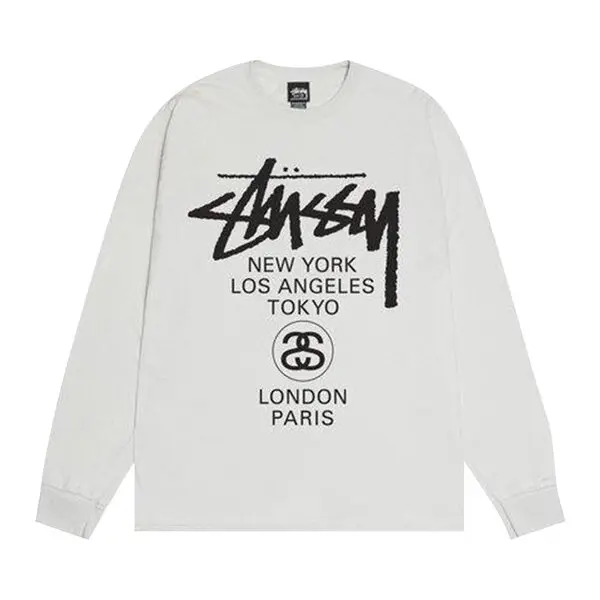 StÜssy World Tour Long-sleeve Tee 'fog
