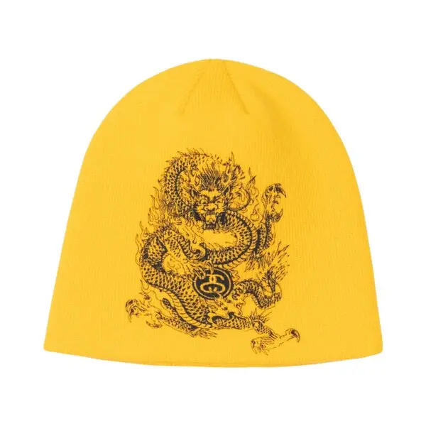StÜssy Skullcap Dragon Print - Yellow