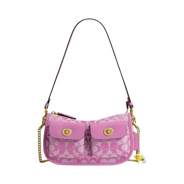 BRAIN DEAD X Coach Signature Jacquard Twin Turnlock Waverly Bag 'fuchsia - Pink