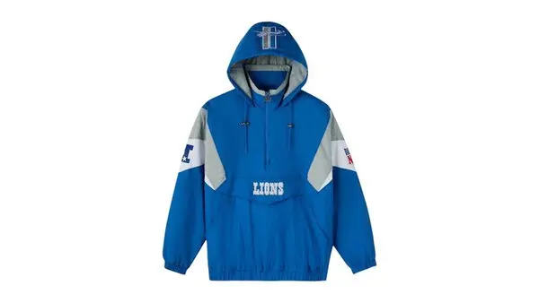 OVO X Nfl Starter Detroit Lions Half Zip Pullover Jacket