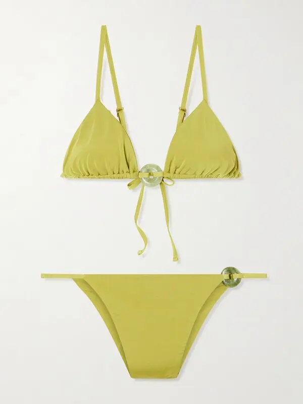 SARA CRISTINA Embellished Bikini - Green