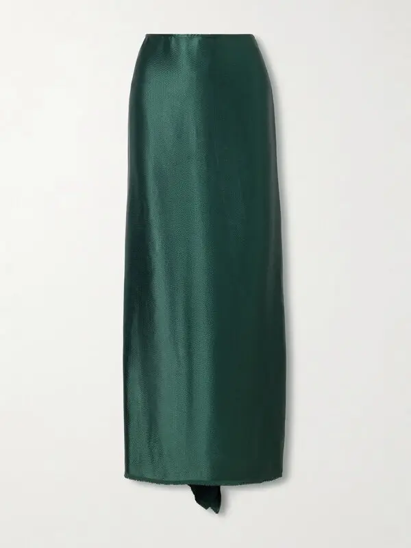 FFORME Jovie Hammered Satin Midi Skirt