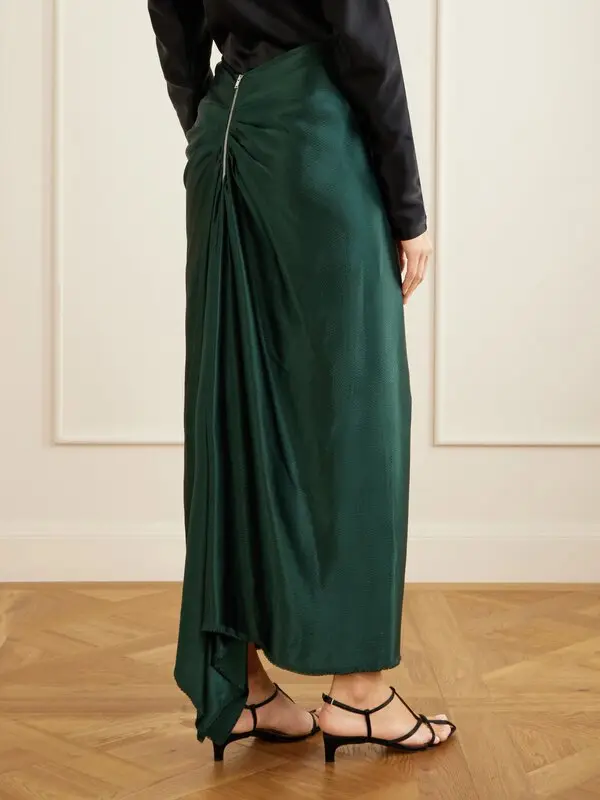 FFORME Jovie Hammered Satin Midi Skirt