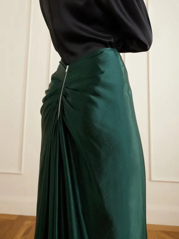 FFORME Jovie Hammered Satin Midi Skirt