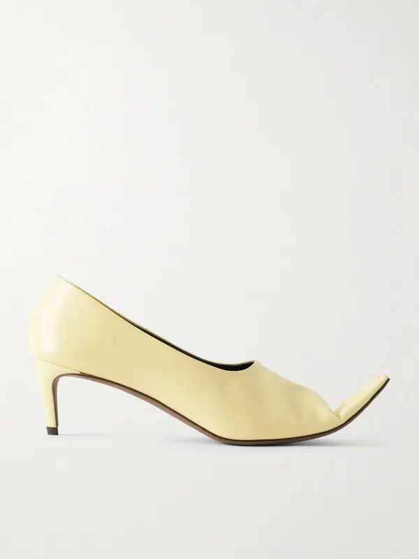 Khaite Marlene Glazed Leather Pumps - Yellow