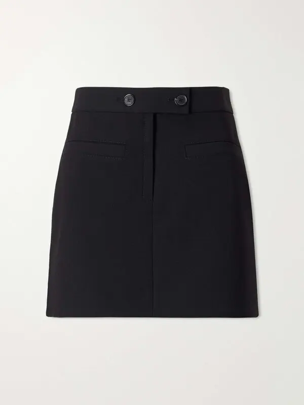 COURREGES Logo-embroidered Twill Mini Skirt - Black