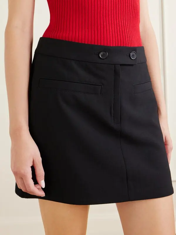 COURREGES Logo-embroidered Twill Mini Skirt