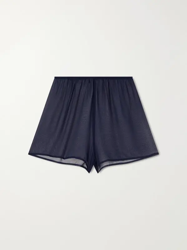 SARA CRISTINA Playa Silk Chiffon Shorts - Blue