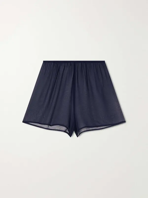 SARA CRISTINA Playa Pearl-embellished Silk-chiffon Shorts