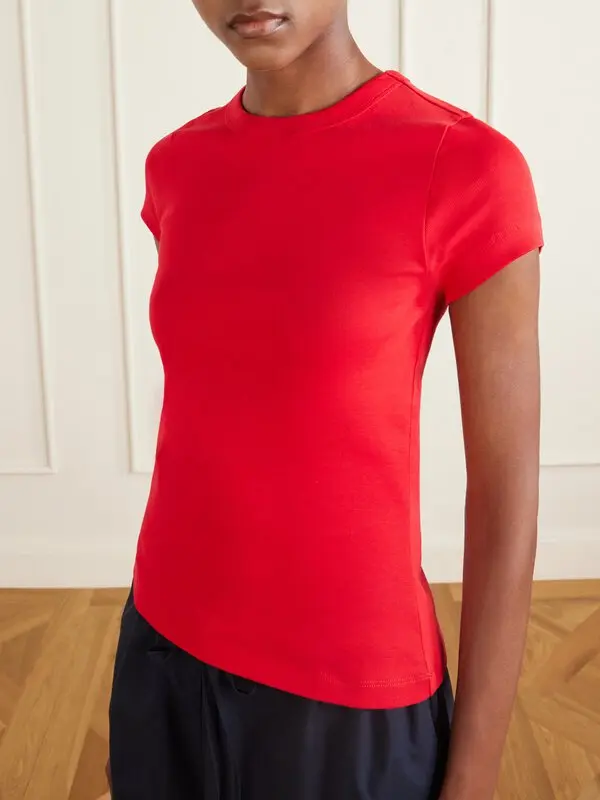 FLORE FLORE Ribbed Organic Cotton-jersey T-shirt