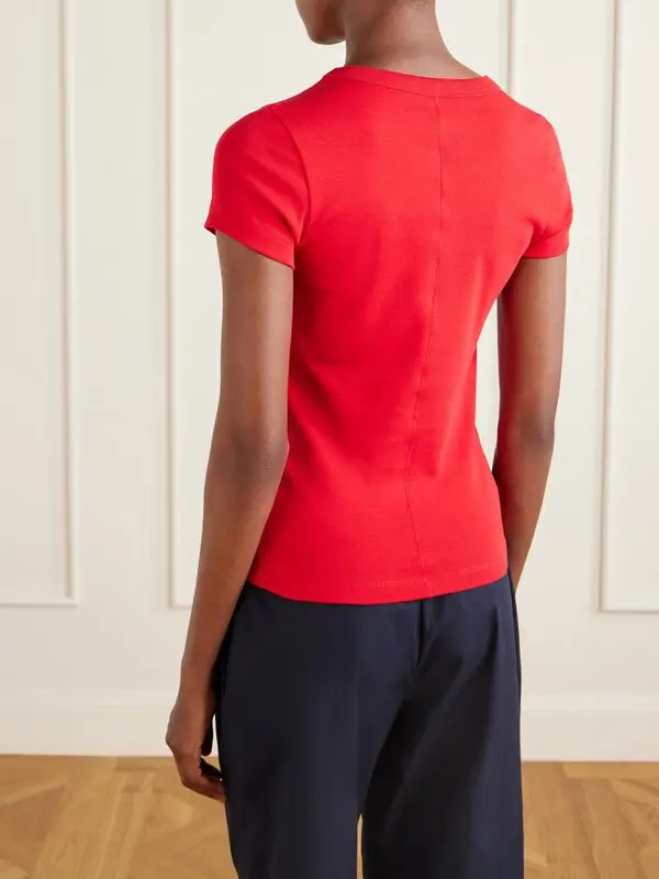 FLORE FLORE Ribbed Organic Cotton-jersey T-shirt