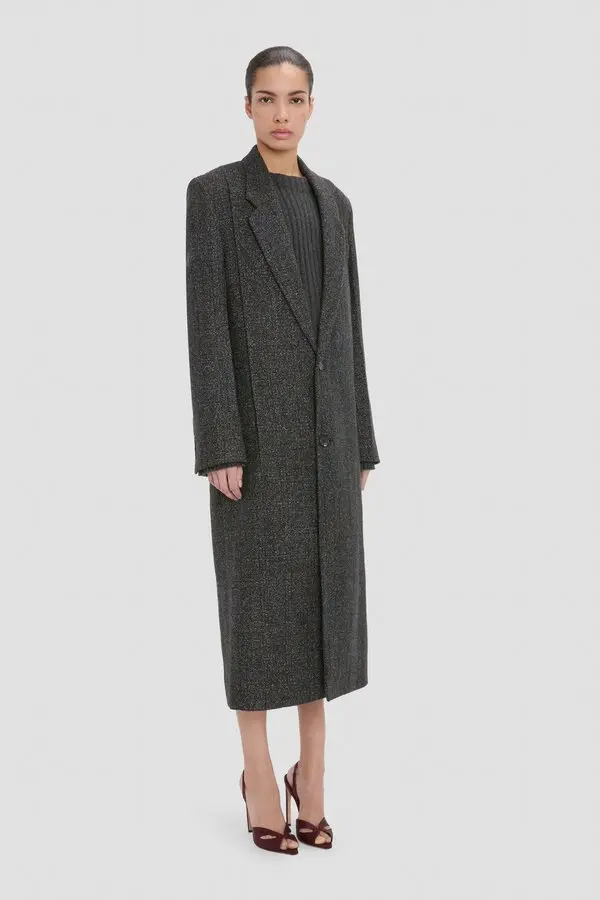 Victoria Beckham Tailored Coat - Grey Melange