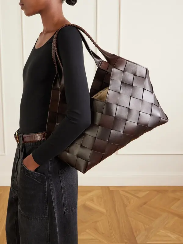 Dragon Diffusion Castello Woven Leather Shoulder Bag