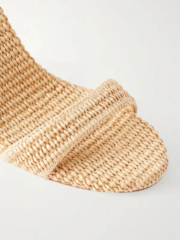 LOEFFLER RANDALL Gavi Raffia Wedge Sandals