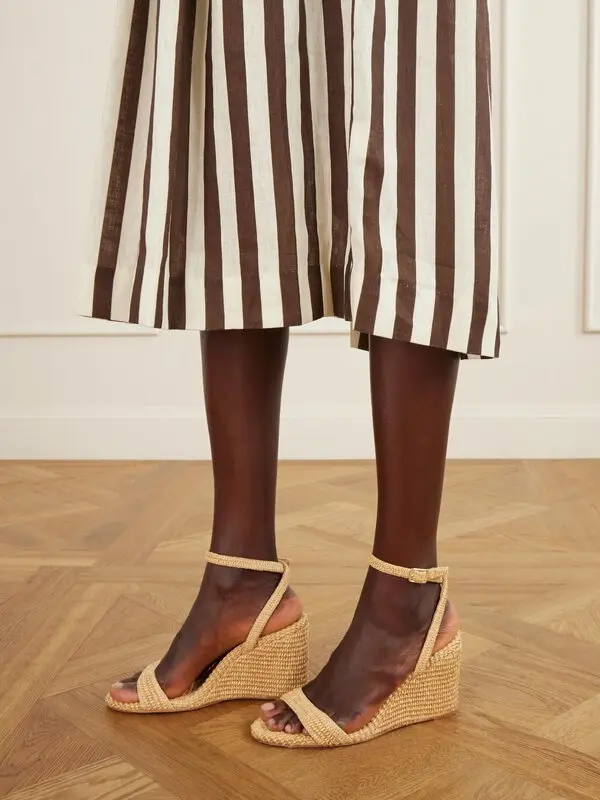 LOEFFLER RANDALL Gavi Raffia Wedge Sandals