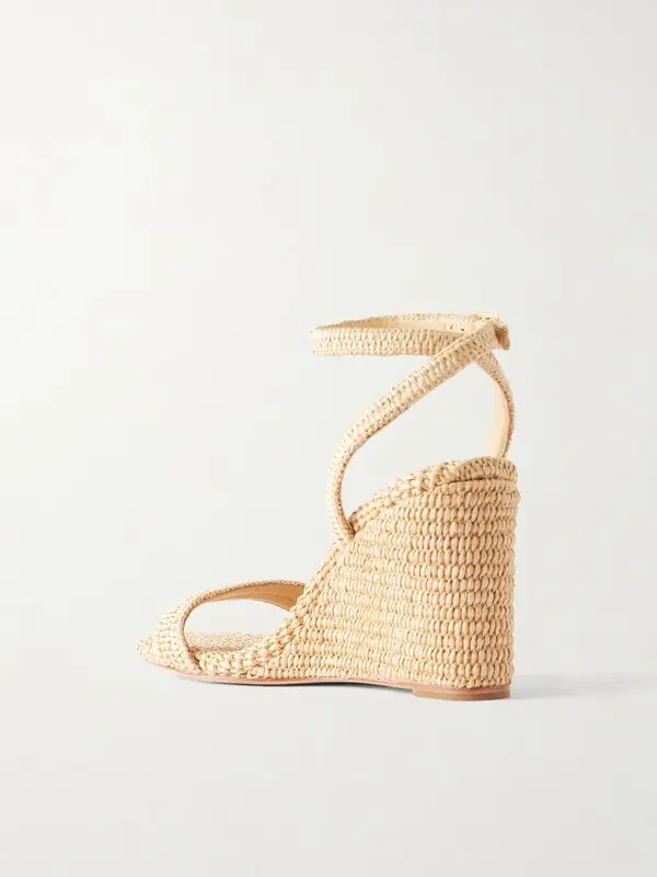 LOEFFLER RANDALL Gavi Raffia Wedge Sandals
