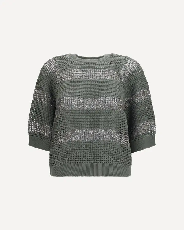 Brunello Cucinelli Openwork Equined Weater
