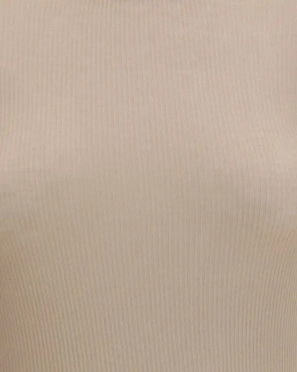 Rick Owens Ribbed Knit Long Sleeve Top - Beige