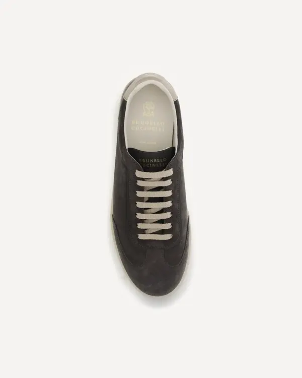 Brunello Cucinelli Suede Lace-up Sneakers - Grey