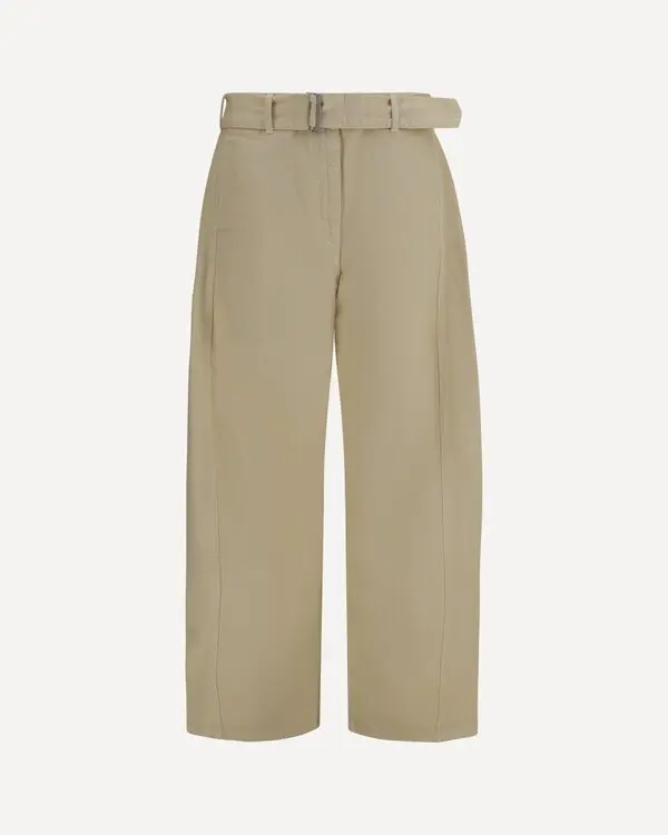 Magda Butrym Wide-leg Denim Pants With Belt - Beige