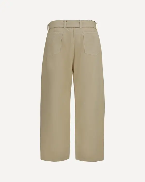 Magda Butrym Wide-leg Denim Pants With Belt - Beige