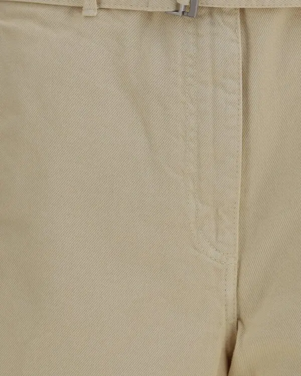 Magda Butrym Wide-leg Denim Pants With Belt - Beige