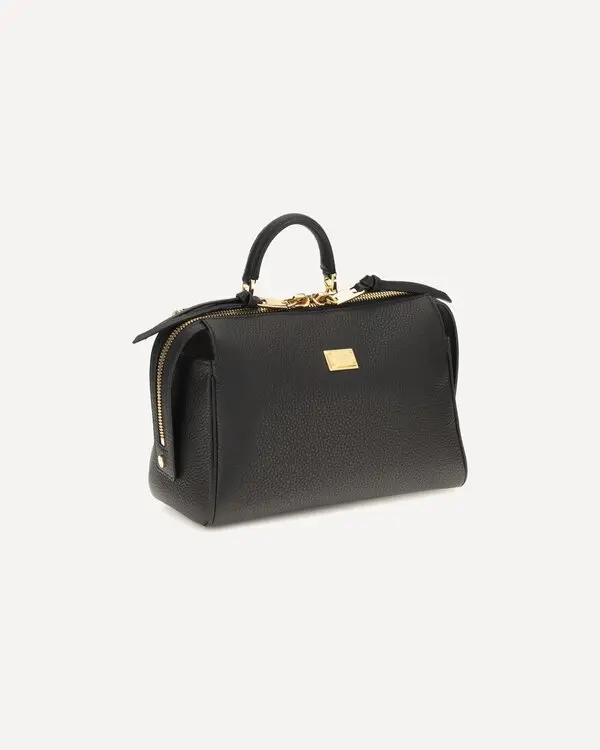 Dolce & Gabbana Leather Handbag With Adjustable Strap - Black