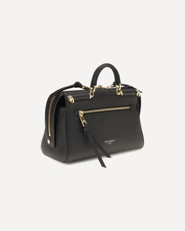 Dolce & Gabbana Leather Handbag With Adjustable Strap - Black