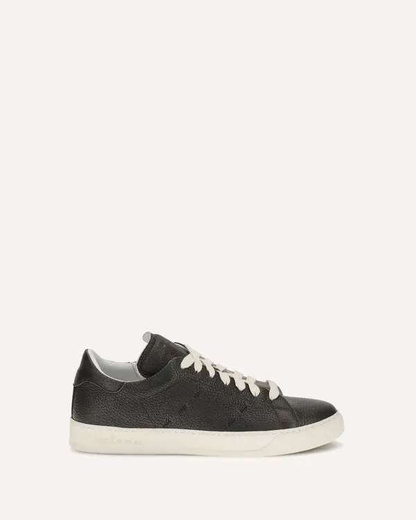 Kiton Leather Lace-up Sneakers - Black