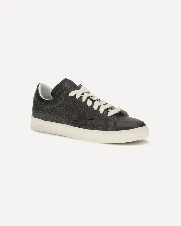 Kiton Leather Lace-up Sneakers - Black