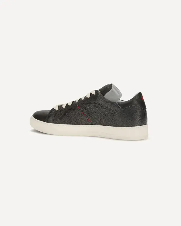 Kiton Leather Lace-up Sneakers - Black