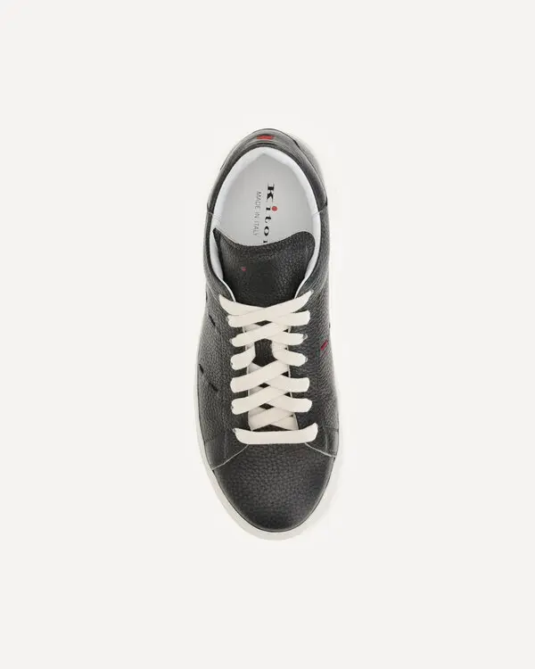 Kiton Leather Lace-up Sneakers - Black