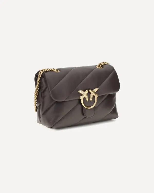 Pinko Love Classic Quilted Leather Shoulder Bag With Chain Strap