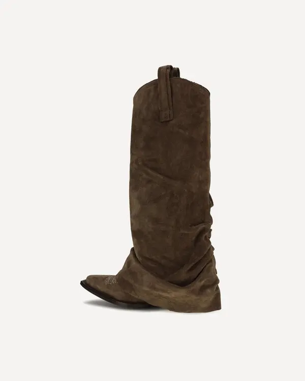 R13 Suede Knee-high Cowboy Boots