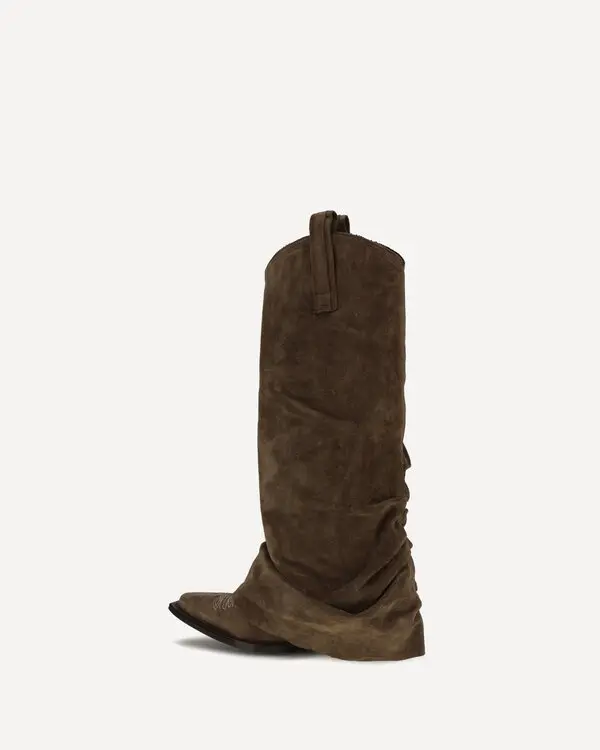 R13 Suede Knee-high Cowboy Boots