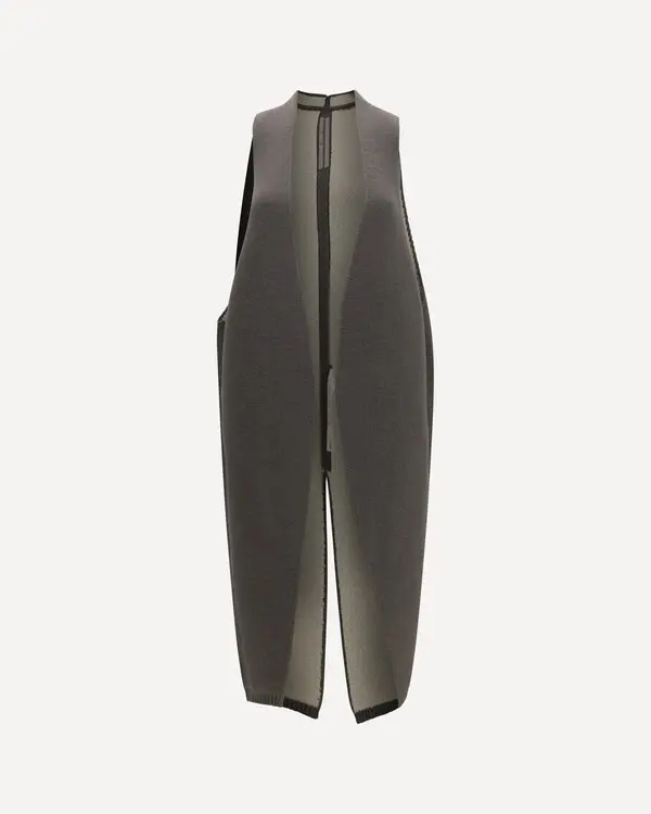 Rick Owens Long Wool And Shearling Vest