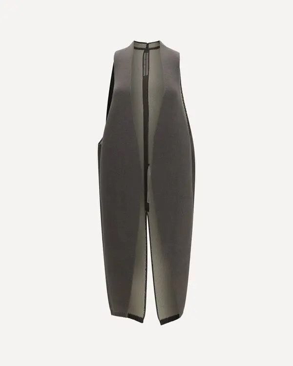 Rick Owens Long Wool And Shearling Vest