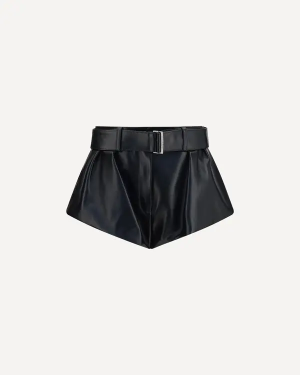 Magda Butrym Flared Leather Shorts