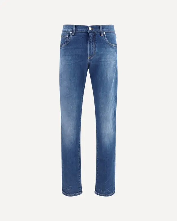 Dolce & Gabbana Slim Stretch Jeans With Dg Logo