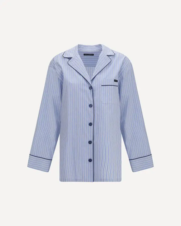 Dolce & Gabbana Embroidered Cotton-blend Striped Shirt