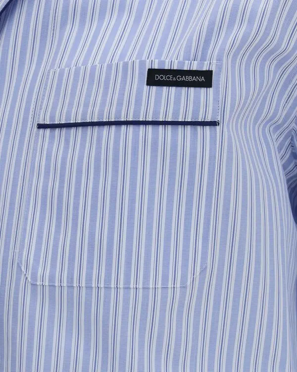 Dolce & Gabbana Embroidered Cotton-blend Striped Shirt