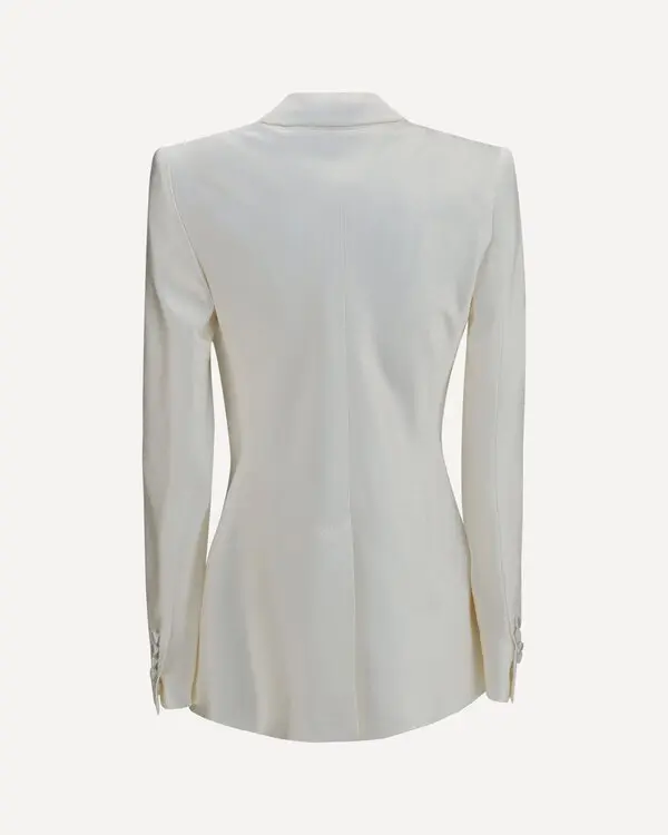 TOM FORD Polka Dot Satin Double-breasted Blazer - Cream