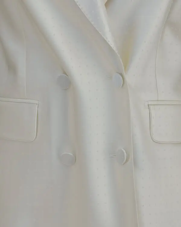 TOM FORD Polka Dot Satin Double-breasted Blazer - Cream