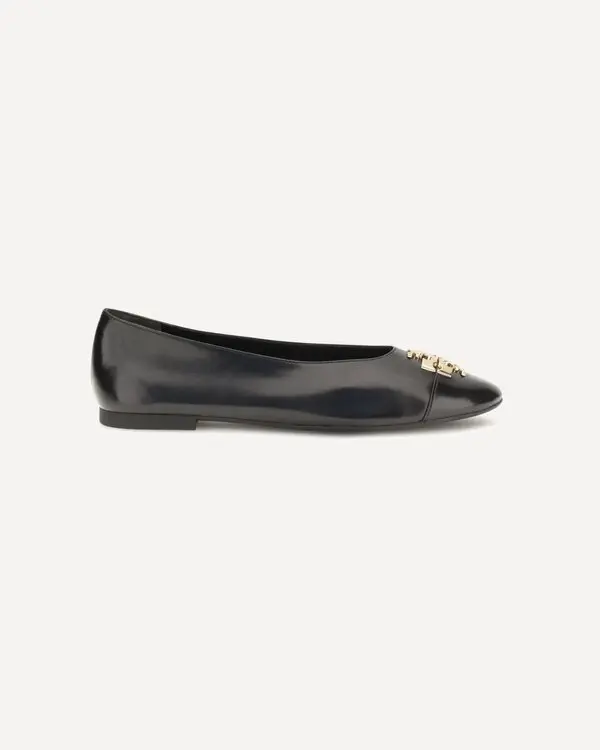 Tory Burch Charlie Leather Ballerinas - Black