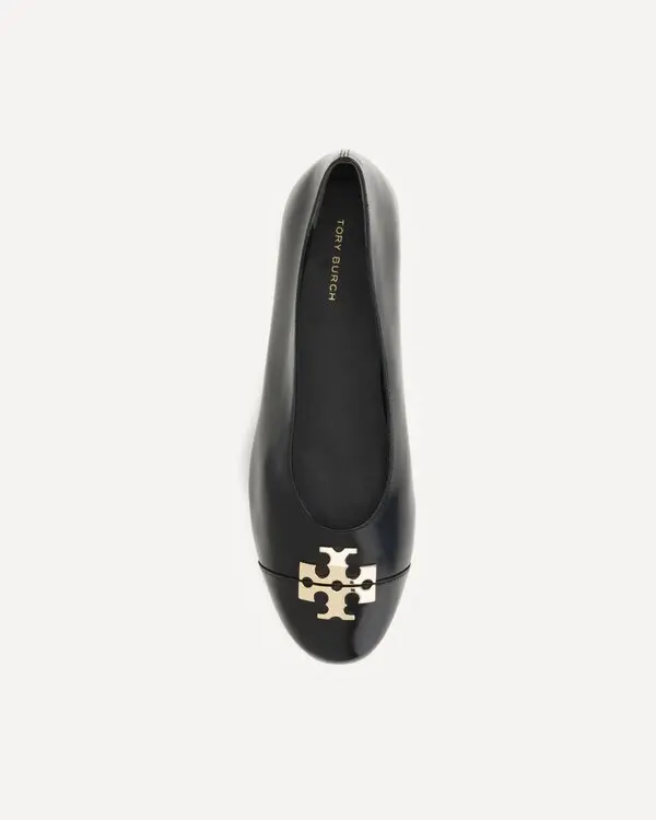 Tory Burch Charlie Leather Ballerinas - Black