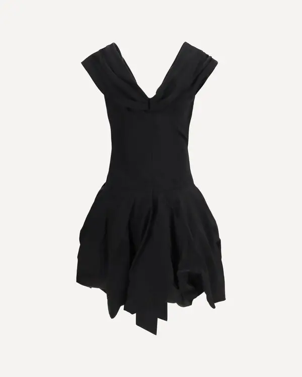 Magda Butrym Midi Dress With Draped Shawl Collar