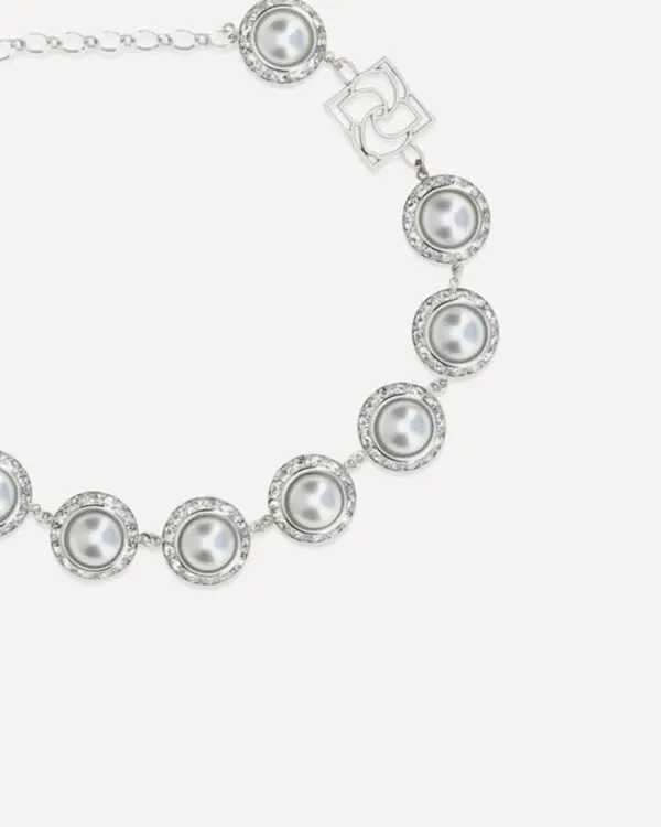 Magda Butrym Pearl And Crystal Chain Necklace