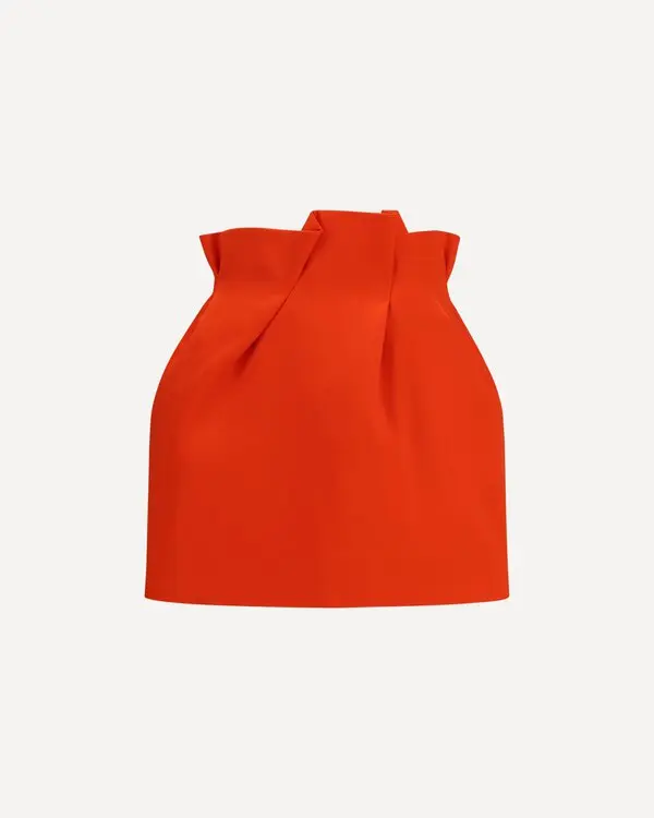 Magda Butrym Silk Mini Skirt With Ruffled Waist