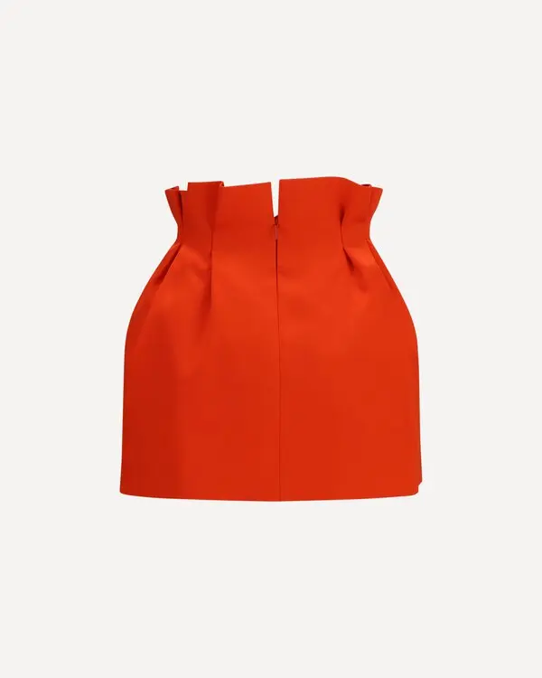 Magda Butrym Silk Mini Skirt With Ruffled Waist