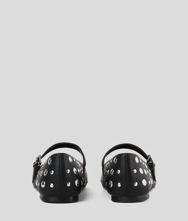 Karl Lagerfeld Karo Mirror Studs Ballet Flats